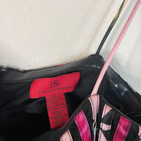 JS Collections | Dresses | Y2k Romantic Floral Black Tulle Cocktail ...